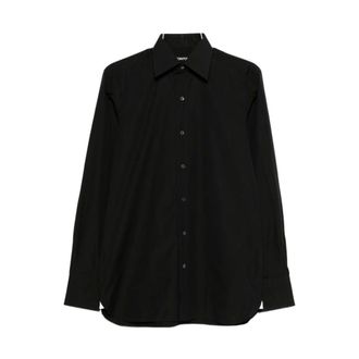Tom Ford Homme, Chemises, Noir, Taille: L Classic Fit Cotton Poplin Shirt