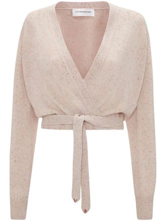 Victoria Beckham cardigan en cachemire &agrave; design cache-coeur - Tons neutres