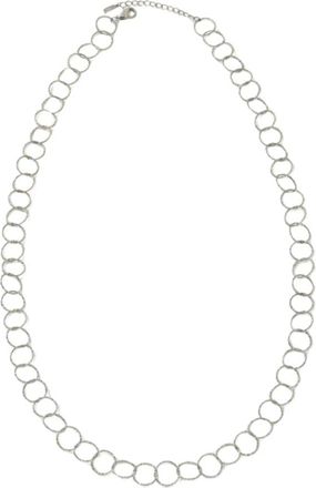 Dansk Copenhagen Femme, Accessoires, Gris, Taille: ONE Size Vilja Waterproof Silver Stainless Steel Round Long Link Necklace - Structured Finish