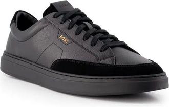 HUGO BOSS Herren Sneaker schwarz Glattleder