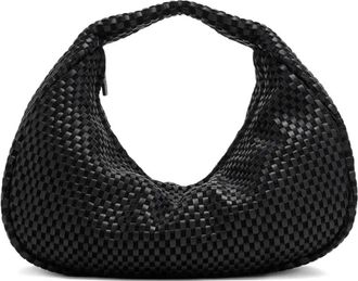 St.Agni sac cabas Bon Bon &agrave; design entrelac&eacute; - Noir
