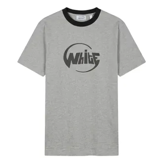 Off-white Homme, Tops, Gris, Taille: XS T-shirt en coton gris avec imprim&eacute;