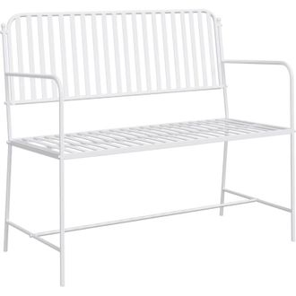 vidaXL Gartenbank Wei&szlig; 104 x 54 x 93cm Stahl Vidaxl