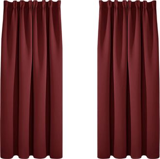 Deconovo Vorhang Verdunkelungsvorhang Vorhang mit Kräuselband Gardine Schlafzimmer Vorhänge Dicke Thermogardine Kälteschutz Warm Hitzeschutz, 160x132 cm(HöhexB