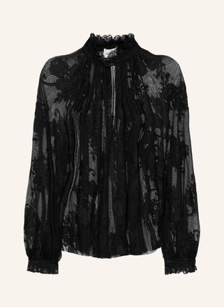ottod'Ame Ottodame Blusenshirt Aus Mesh Mit Spitze schwarz