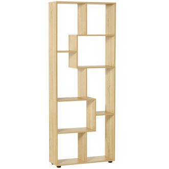 HOMCOM B&uuml;cherregal, Zickzack-Design, modernes Design, 70 x 24 x 178 cm, Spanplatten, Naturholz