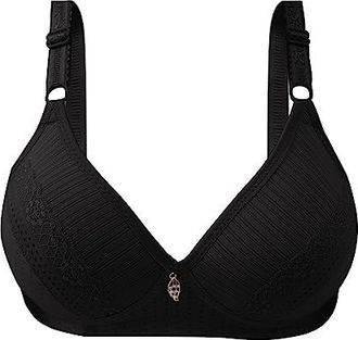 Generic Soutien-gorge pour femme sans anneau en acier - Sous-v&ecirc;tements fran&ccedil;ais sexy &agrave; dos ouvert - Bourgeon fin d&eacute;t&eacute; 2026, Noir, 66