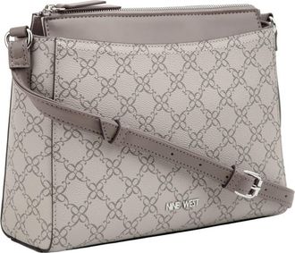 Nine West Damen Bowie Mini Top Zip Crossbody Deisgner, Schwarze Tragetasche, Schlinge, Geldb&ouml;rse, Handtasche, Trendtasche, Schultertasche, Cinder-Logo