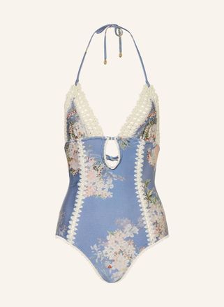 Zimmermann Neckholder-Badeanzug Cascadian blau