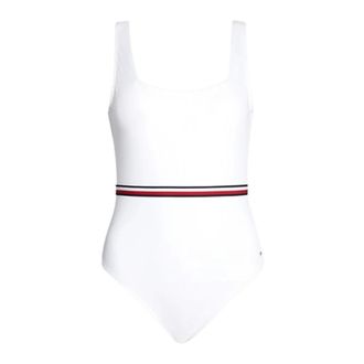 Tommy Hilfiger Einteiliger Badeanzug mit eckigem Ausschnitt - - Swimwear - Damen - Wei&szlig; - M