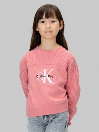 Calvin Klein Jeans Strickpullover MONOLOGO CN SWEATER f&uuml;r Kinder bis 16 Jahre, Logo-Stickerei
