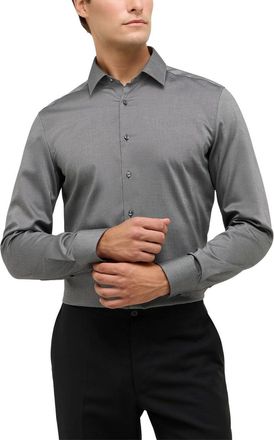 Eterna Male Hemd strukturiert Slim FIT 42_H_1/1, 1/1, anthrazit