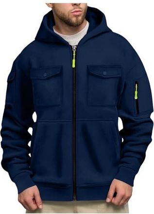 Generic Sweat A Capuche Homme Sweatshirts Pull Polaire Marque Chaude Militaire Manches Longues Sweat-Shirts Zipp&eacute; De Sport Grandes Tailles Veste De Travail av