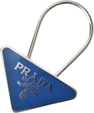 Prada unisex, Pre-owned, Bleu, Taille: ONE Size Porte-cl&eacute;s en m&eacute;tal Pre-owned