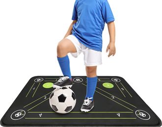 Generic Fu&szlig;ball Trainingsmatte - Sto&szlig;d&auml;mpfende Kieselgur Absorptionsunterlage,Rutschfeste Fu&szlig;ball-Fu&szlig;arbeitstrainingsmatte | F&uuml;r Kinder und Jugendliche zum Tr