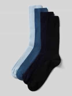 DillySocks Socken mit Strukturmuster Modell Ribbed Just Blue im 4er-Pack