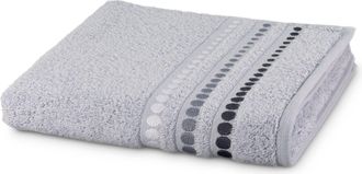 FROTTANA Line Points Duschtuch 67 x 140 cm aus 100% Baumwolle, Silver