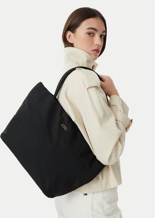Tommy Hilfiger Handtasche Th Marina Hobo/Tote Nylon AW0AW18862 Schwarz