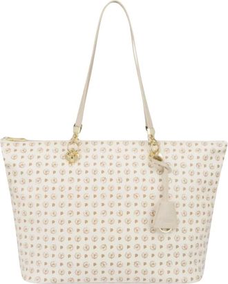 Pollini Femme, Sacs, Blanc, Taille: ONE Size Large Monogram Shopper