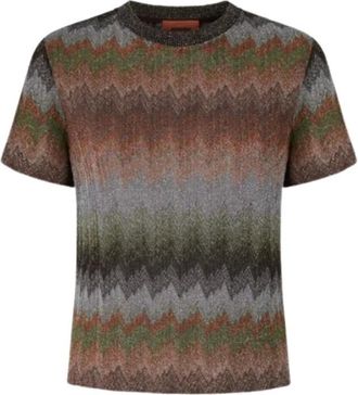 Missoni Femme, Tops, Multicolore, Taille: 38 FR T-shirt &agrave; Motif Lurex