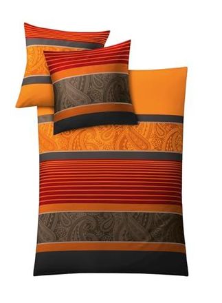 Kleine Wolke 6162334954 Bettw&auml;sche Cambridge, Ma&szlig;e: 155 x 220 cm und 80 x 80 cm, Farbe: Chili