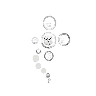SOLUSTRE Spiegel Wanduhr Aufkleber Silber DIY Acryl Spiegel Wandtattoo Abnehmbare Uhr Wohnzimmer Schlafzimmer Wanddekoration