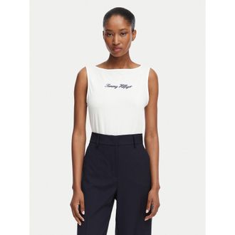 Tommy Hilfiger Top Classic WW0WW50947 Wei&szlig; Regular Fit