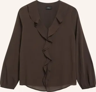 s.Oliver Black Label S.Oliver Black Label Blusenshirt Mit Volants braun