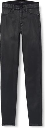 7 For All Mankind Damen Hw Skinny Coated Slim Illusion Pants, Schwarz, 30W / 30L EU