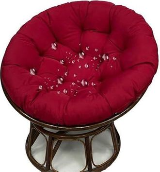 Generic Coussin de balancelle confortable - Coussin de chaise de jardin rembourré en forme doeuf - Coussin rond pour chaise suspendue - Rouge - Parfait pour l