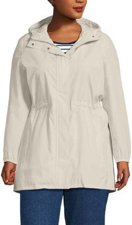 Lands End Wasserdichte Regenjacke mit Packfach, Damen, Gr&ouml;&szlig;e:52-54 plus, Wei&szlig;, Polyester, by Lands End
