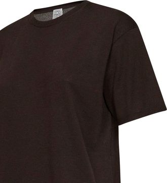 Toteme Lyocell and Cashmere Knit T-Shirt - Brown