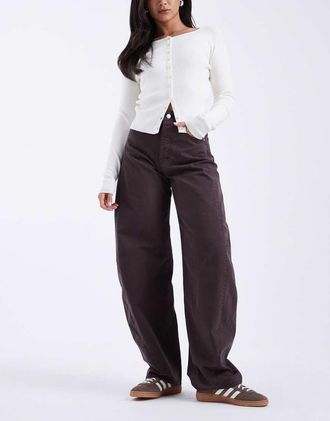 Tommy Jeans Ella - Jean bouffant &agrave; taille mi-haute - Marron chocolat-Brown