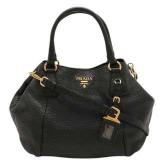 Prada Pre-owned Vitello Daino 2way Tote Bag - - Pre-owned - Damen - Schwarzk - ONE SIZE
