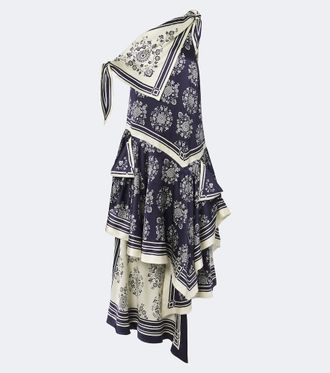 Alemais Al&eacute;mais Robe midi Banderra en soie