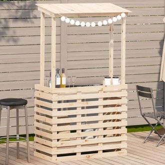 vidaXL Gartenbar mit Dach 112,5x57x195,5 cm Massivholz Kiefer - Vidaxl