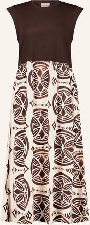 Cartoon Cartoon Kleid Im Materialmix braun