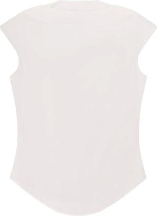 Alaia Femme, Tops, Blanc, Taille: 40 FR Haut c&ocirc;tel&eacute; &agrave; encolure bateau