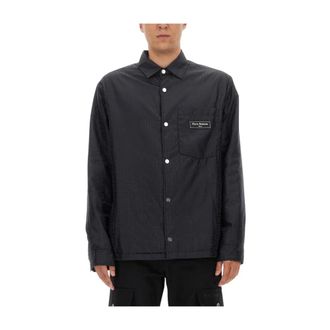 Balmain Veste en nylon avec logo - Homme - Vestes - Noir - Taille: 3XS