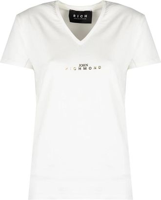 John Richmond Logo T-Shirt - - Tops - Damen - Wei&szlig; - M