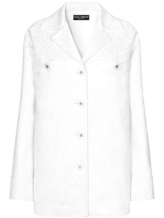 Dolce & Gabbana manteau en jacquard - Blanc