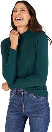 Damart sous-Pull col Montant Maille côtelée Thermolactyl et Soie Femme Vert Taille 50-52 (XL)