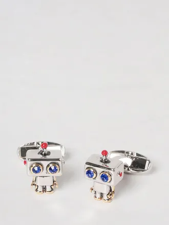 Paul Smith Boutons de manchette Robot en m&eacute;tal bicolore avec cristaux sertis
