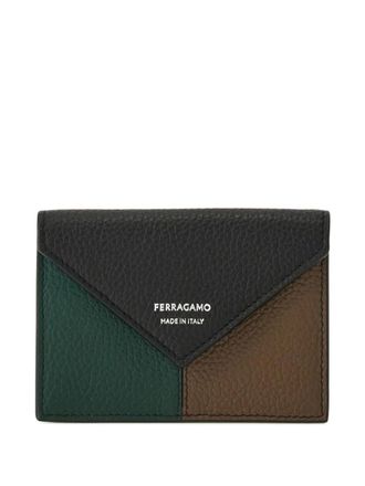 Ferragamo porte-cartes &agrave; design enveloppe - Noir