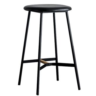 Generic Industrielle Schwarze Barhocker Mit R&uuml;ckenlehne - 2er-Set, 65 cm Sitzh&ouml;he, Eisengestell, 300 Pfund Tragkraft(Black-1ps,65cm/25.6in)