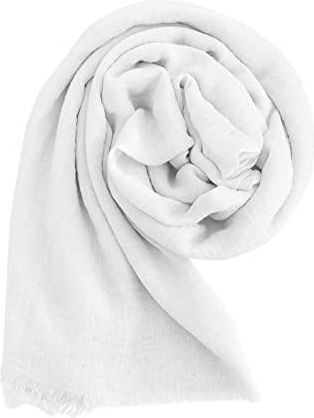 JOPHY & CO. Écharpe/étole/couvre-épaule femme 100% Viscose élégant doux 180 cm x 90 cm (cod. 2302), Blanc, Taille unique