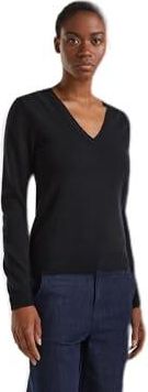 Benetton Maillot Col V M/L 1002d4488 Sweater, Noir 100, M Femme