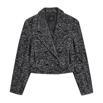 Anine Bing Kariertes Vienna Schwarz Wei&szlig; Top - - Jackets - Damen - Schwarzk - XS