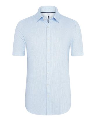 DeSoto Jersey-Kurzarmhemd mit Fineliner-Streifen und Kentkragen, Slim in