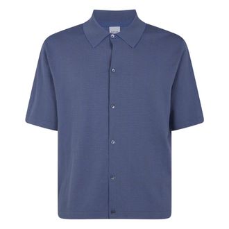 Paul Smith Homme, Chemises, Bleu, Taille: L Knitted Short Sleeve Shirt